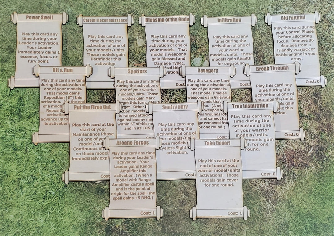 Warmachine/Hordes Compatible Command Cards – Tabletop Armory